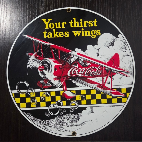 Coca Cola | Wall Decor | Coca Cola Your Thirst Takes Wings Biplane ...